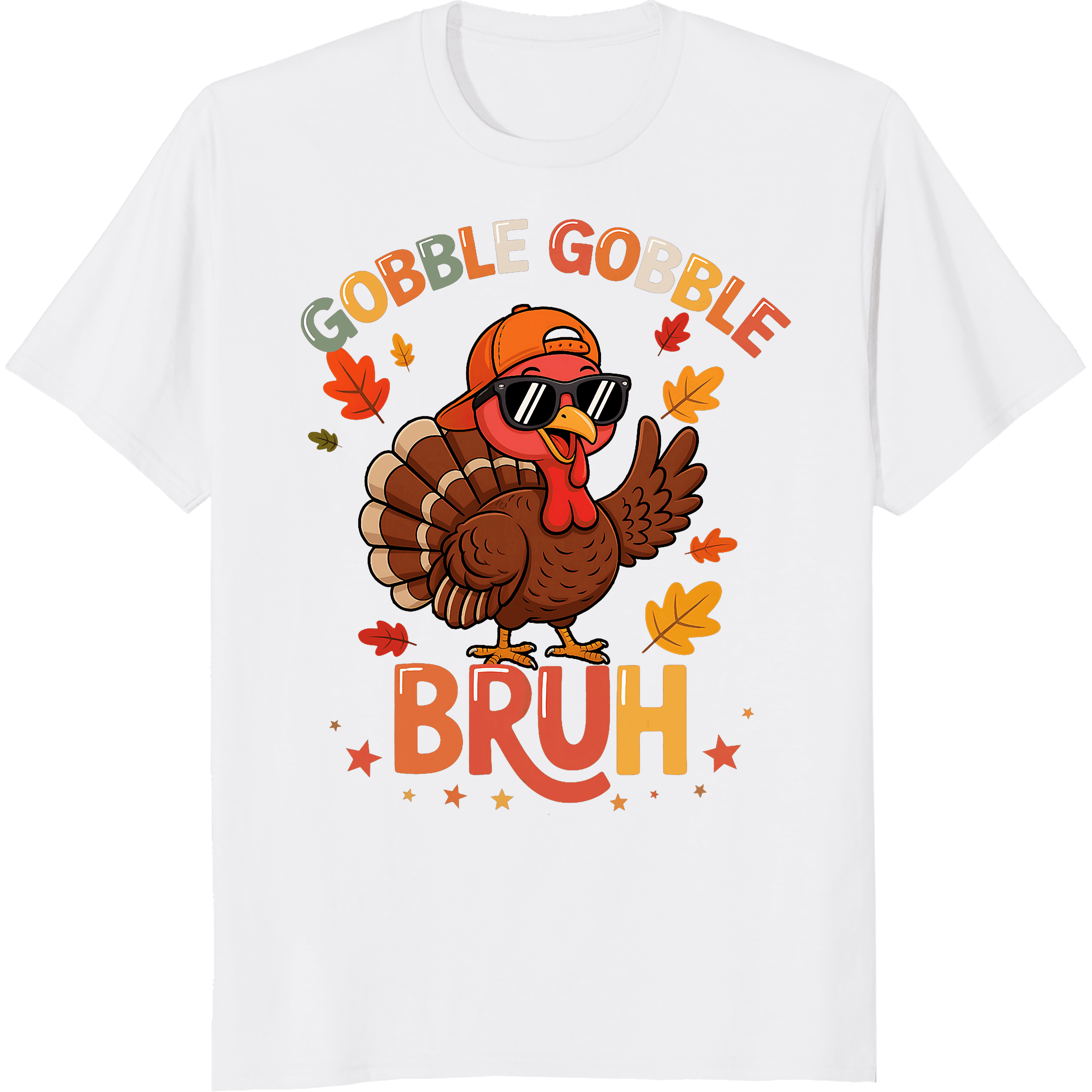 Bruh Funny Thanksgiving Turkey Gobble T-Shirt ,Full Sizes S-5XL ...