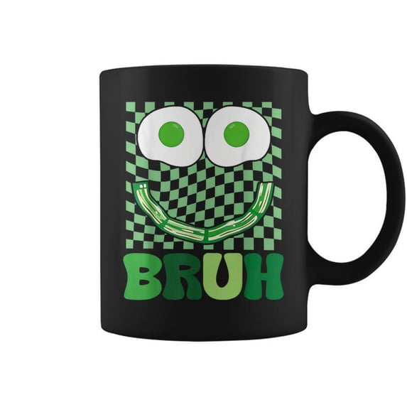 Bruh Green Face Eggs And Bacon Ham Breakfast St Patricks Coffee Mugs ...