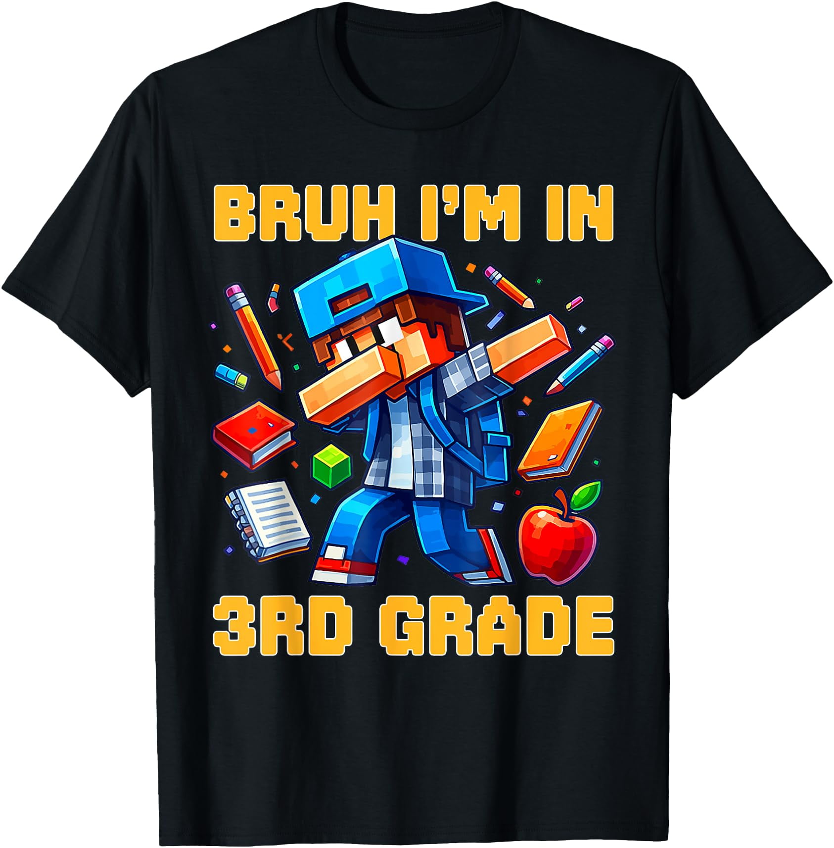 Bruh I'M In 3Rd Grade Dabbing Boys Gamer Back To School T-Shirt ...