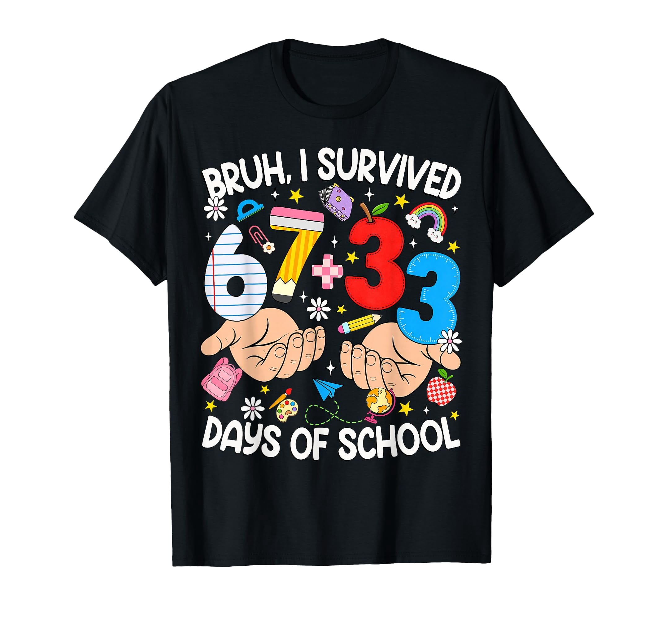 Bruh I Survived 67 33 Days of School Six Seven Teachers T-Shirt ...