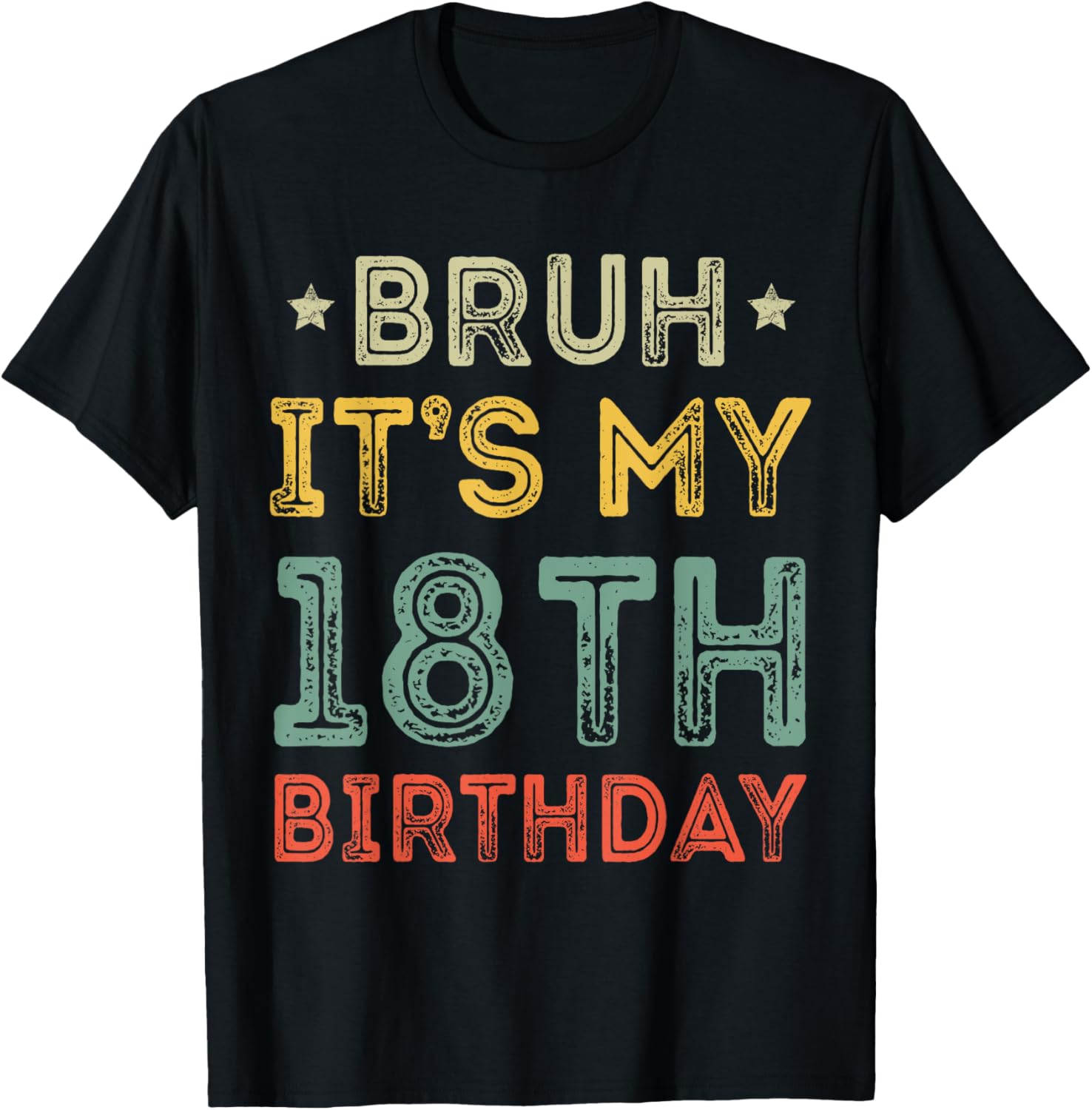 Bruh It's My 18th Birthday 18th Year Old 18 Birthday Vintage T-Shirt ...