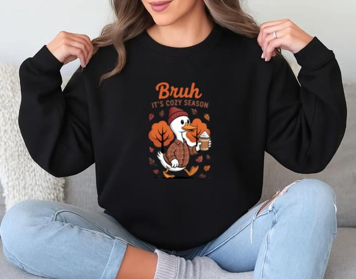Bruh Its Fall Funny Goose Autumn Season Humor Graphic Sweatshirt, up to ...