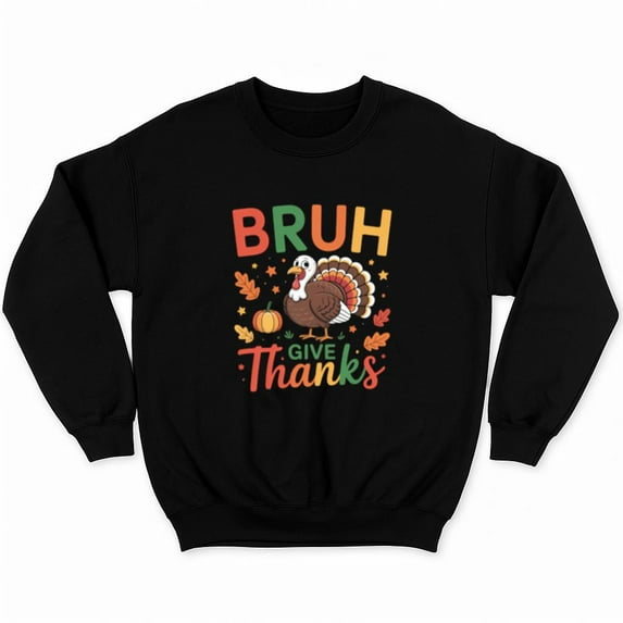 Bruh Meme Funny Thanksgiving Turkey Thankful Fall Humor Graphic Print ...