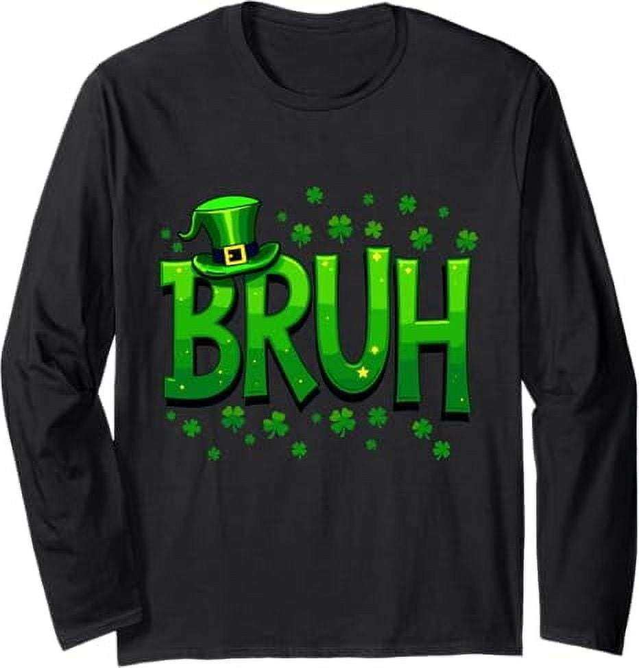 Bruh Shamrock 2025 Funny Saint Patrick’s Day Tee Gift For Her, St ...