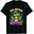 Bruh Six Seven 67 Mardi Gras Funny 6 7 Meme Graphic Crew Neck Short ...