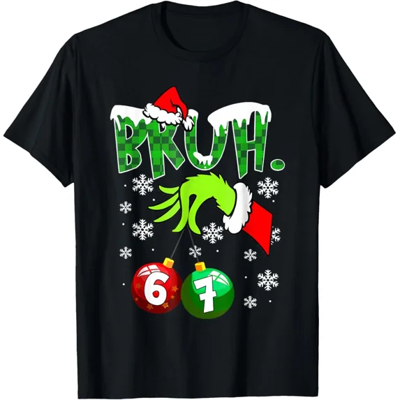 Bruh Six Seven Meme Matching Family Festive Holiday Humor Graphic ...