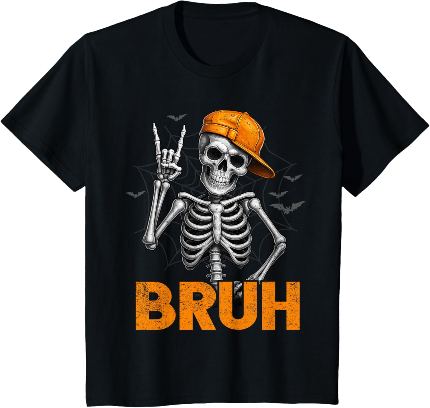 Bruh Spooky Rock Skeleton Halloween Customes Boys T-Shirt - Walmart.com
