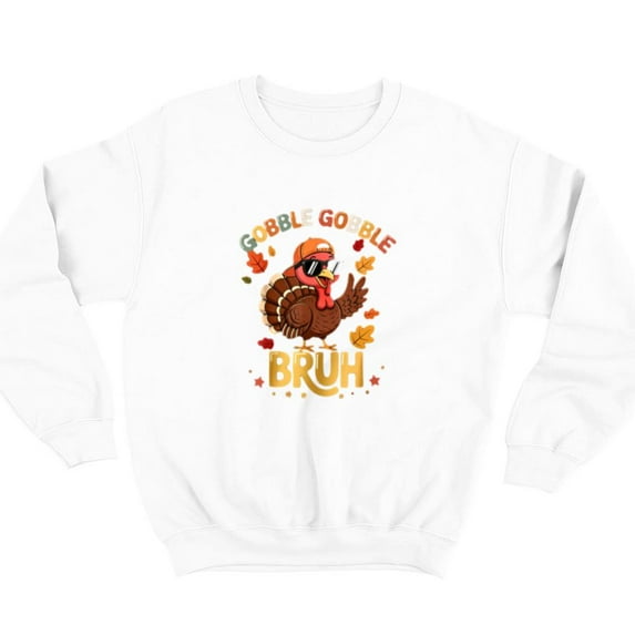 Bruh Thanksgiving Turkey Gobble Funny Holiday Meme Graphic Print Cozy ...