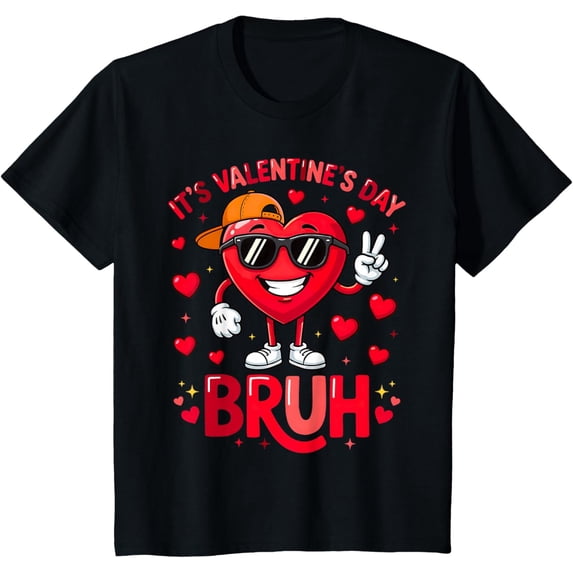 Bruh Valentines Day Boys Kids Heart Funny T-Shirt - Walmart.com