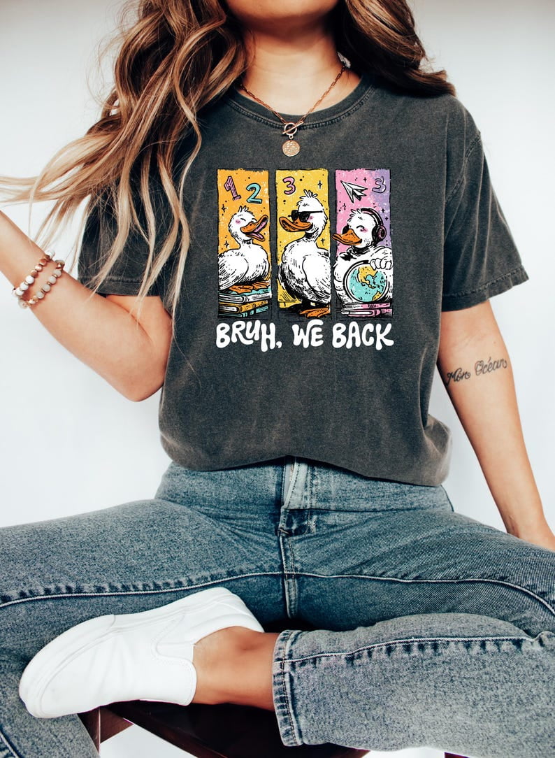Bruh We Back Shirt, Silly Goose Back to School Shirt, Retro Goose Humor ...