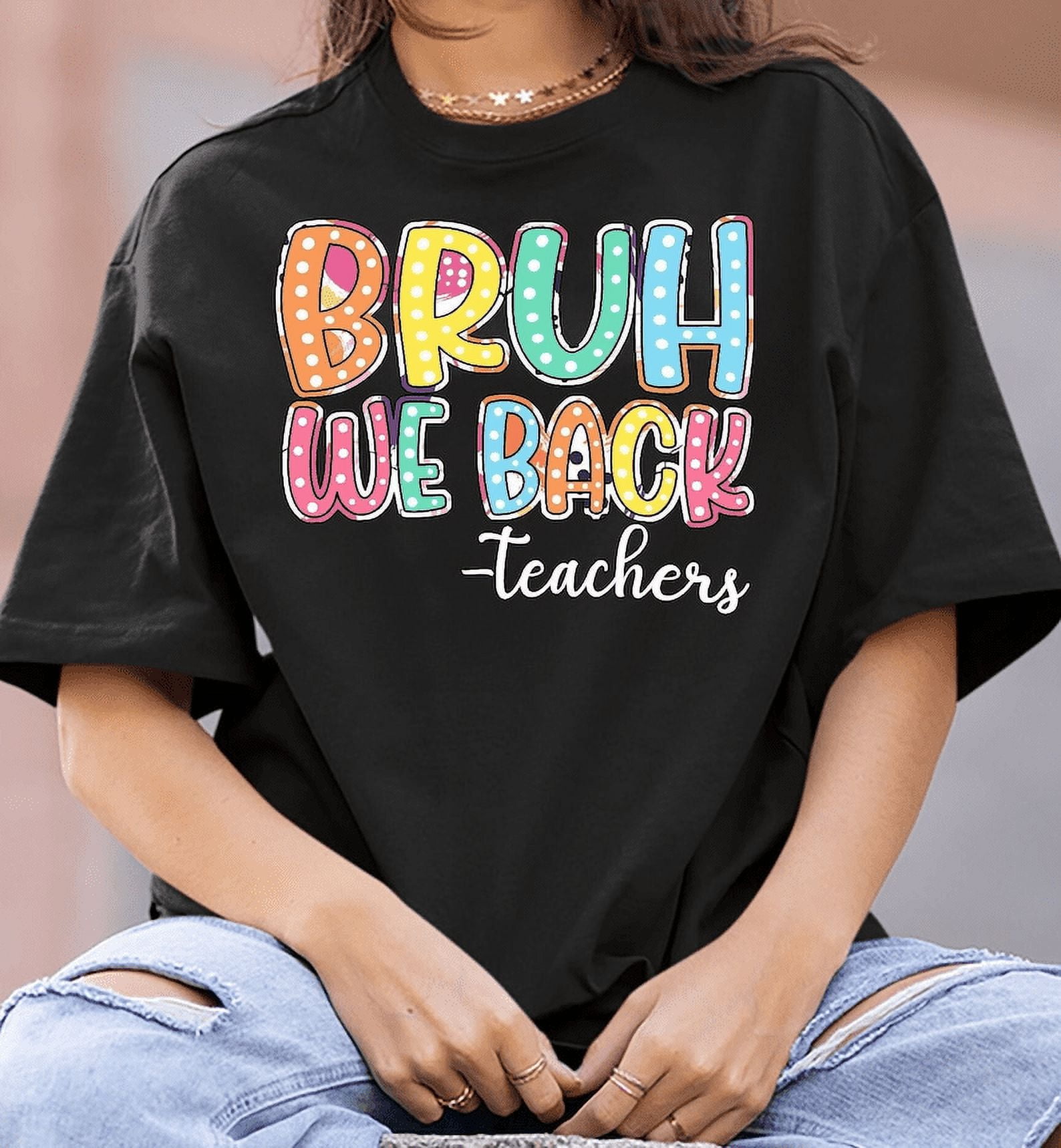 Bruh We are Back Back to school Retro Glitter Shirt Design PNG ...