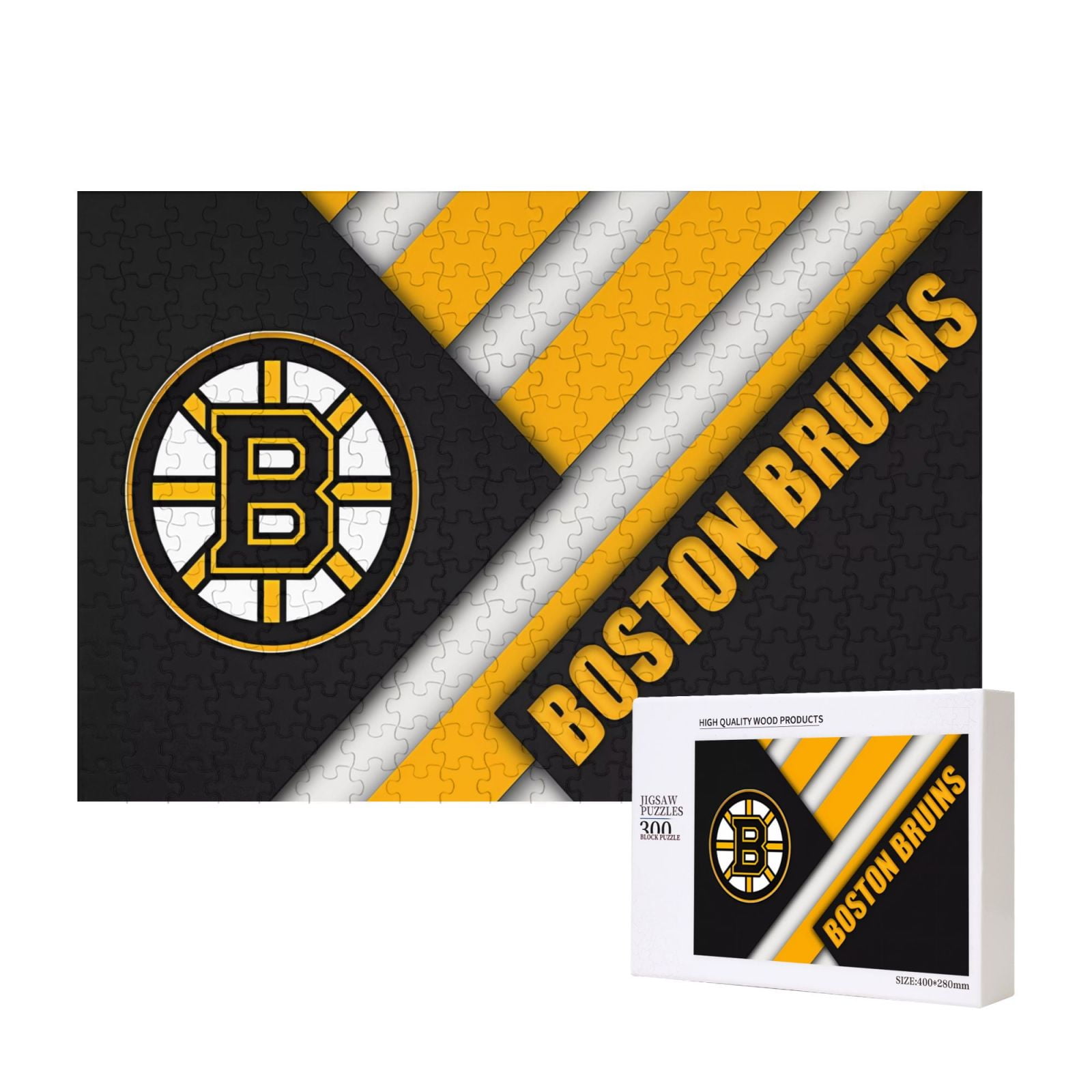 Bruins Ice Hockey Team Custom 300 Piece Wooden Jigsaw Puzzle, a Must-Have for Family Game Night ...