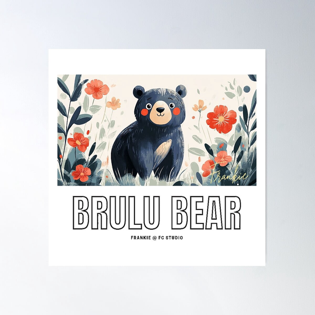 Brulu Bear: Vili Poster Wall Art, Modern Wall Decor For Living Room ...