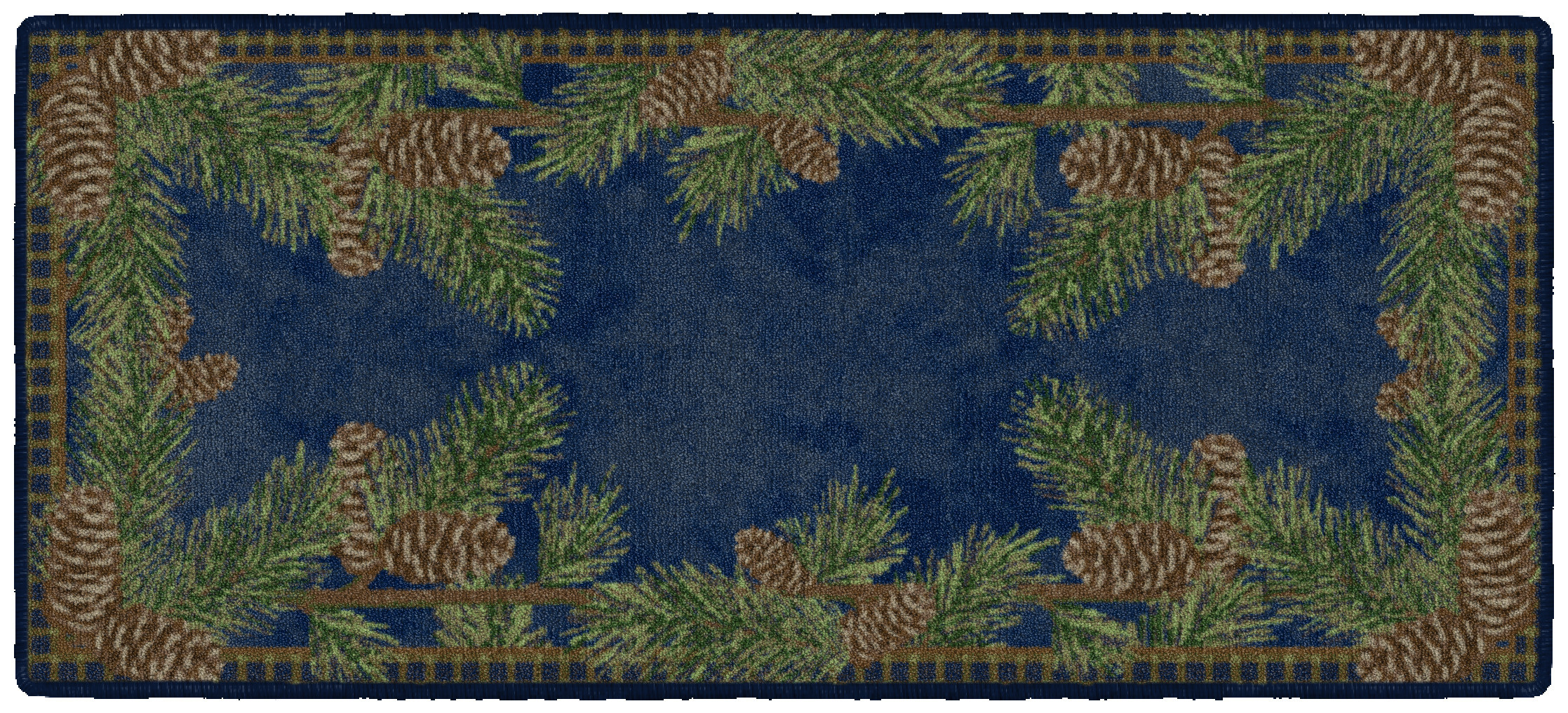Brumlow Mills Pine Cone Rustic Fall Winter Gingham Area Rug, 1'6" x 3'6 ...