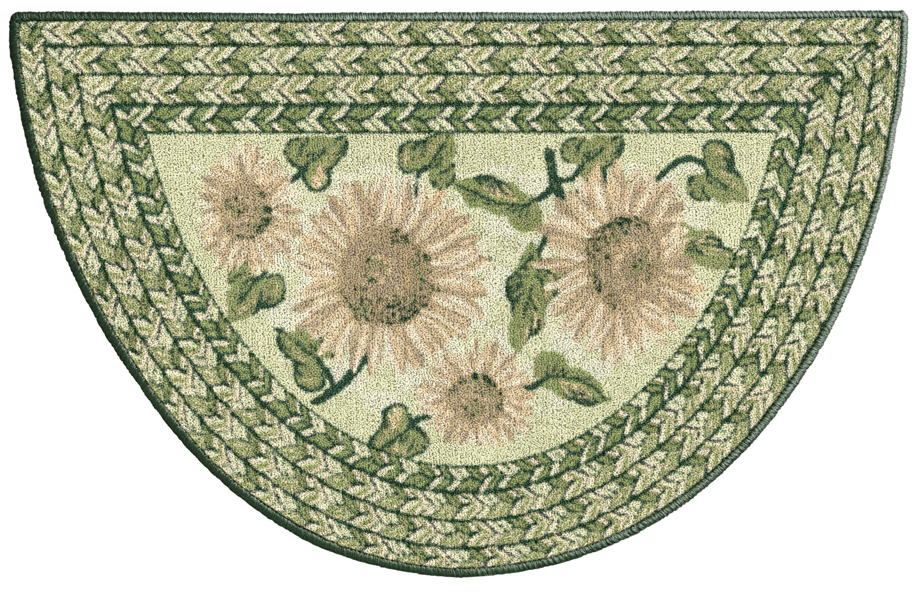 Brumlow Mills Sunflower Printed Braid Rustic Floral Area Rug, 1'5" x 2 ...