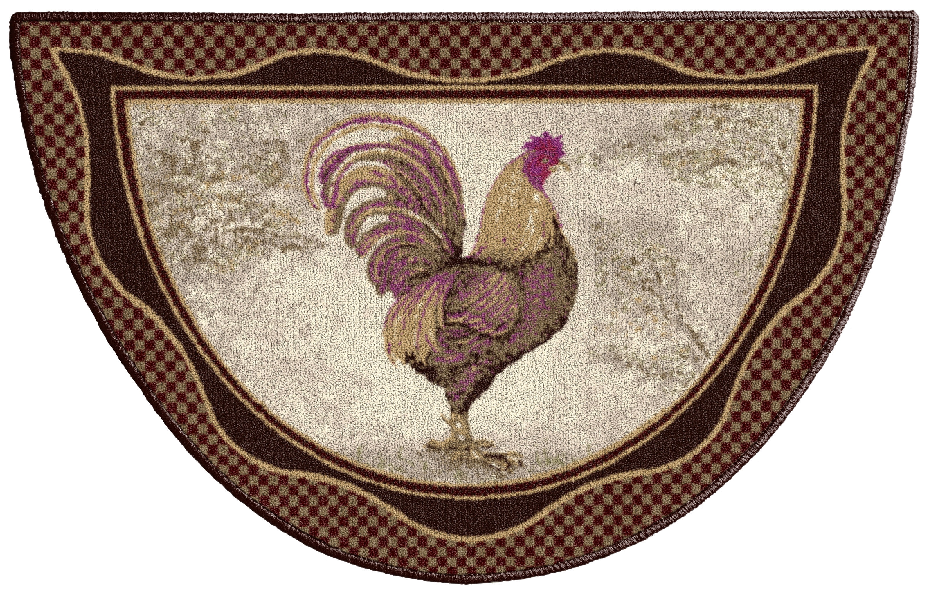 Brumlow Mills Tall Farmhouse Rooster Kitchen Area Rug, A Rustic Red ...