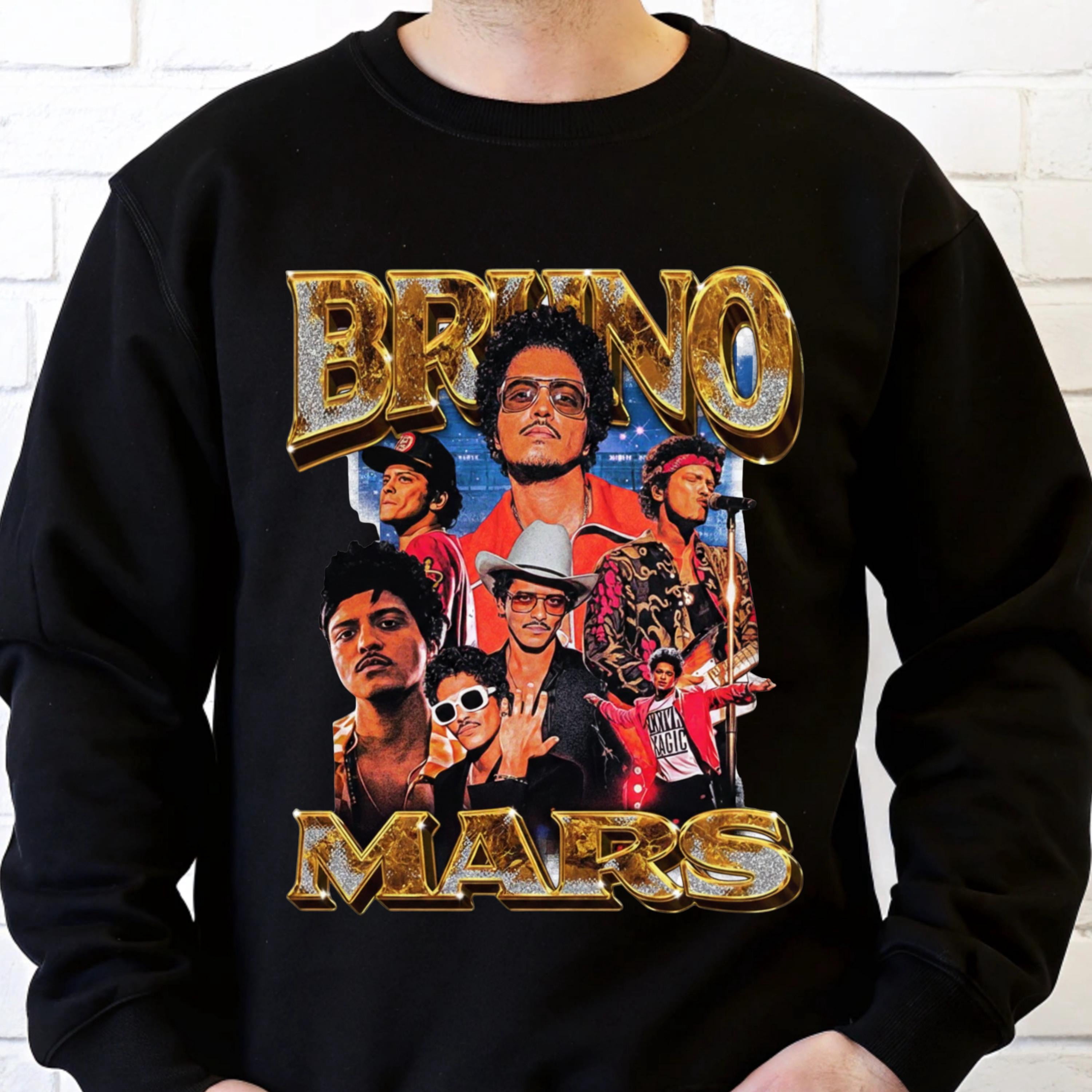 Brun0 Mars Bootleg Design Sweatshirt , Pop R&B Fan Apparel, Retro Music ...