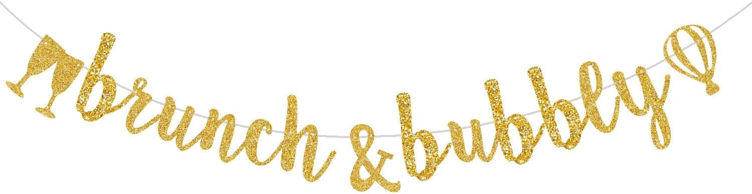 Brunch & Bubbly God Glitter Banner,Wedding Bachelorette Birthday Party ...