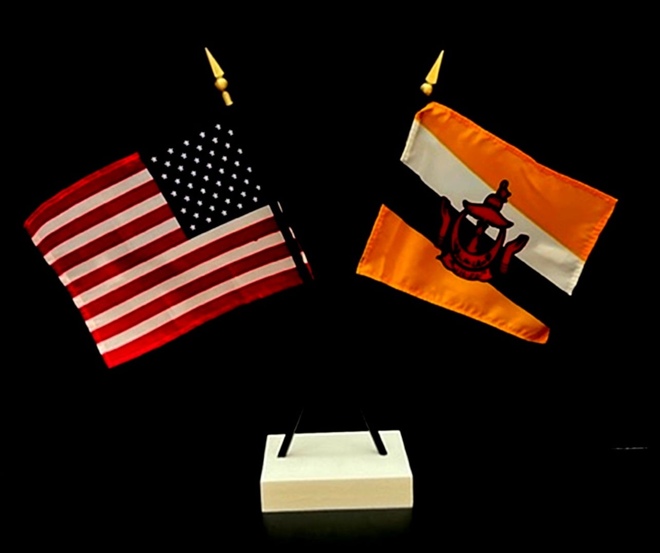 Brunei Desk Flag Set; Contains One USA and One Country Flag with a ...
