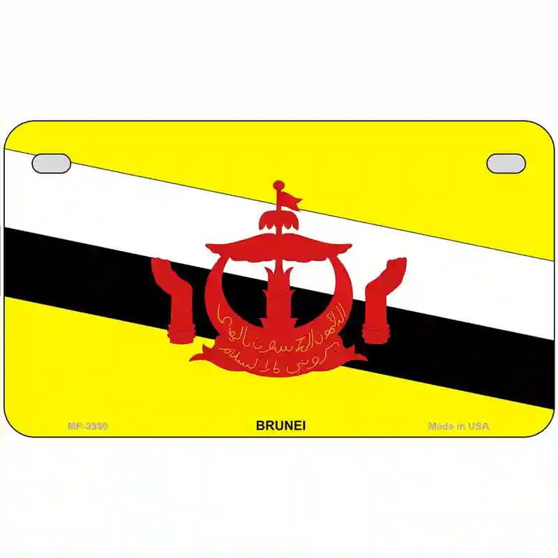 Brunei Flag Metal Novelty License Plate 7" x 4" Motorcycle - Walmart.com