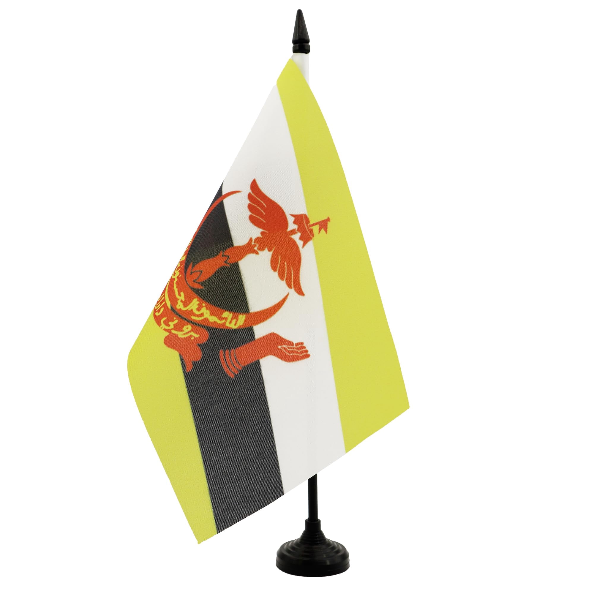 Brunei Table Flag 5'' x 8'' plastic stick and base - Walmart.com