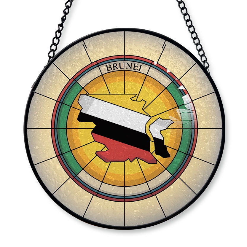Brunei Travel Decor Suncatcher Stained Glass Window Hanging, Gift for ...
