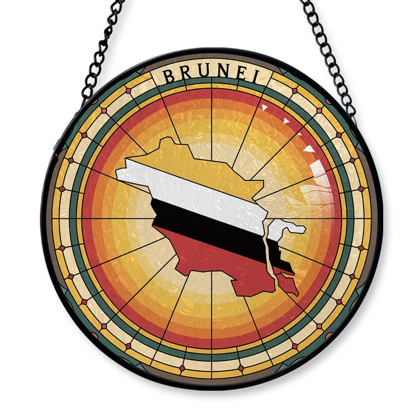 Brunei Travel Decor Suncatcher Stained Glass Window Hanging, Gift for ...
