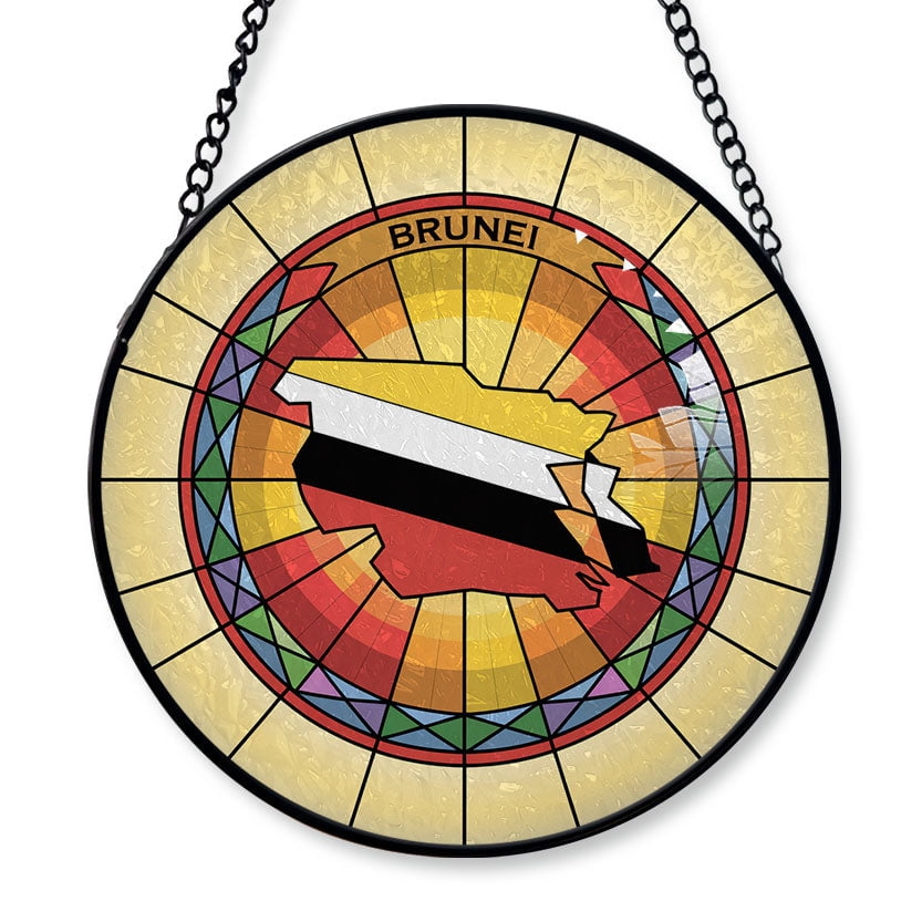 Brunei Travel Decor Suncatcher Stained Glass Window Hanging, Gift for ...