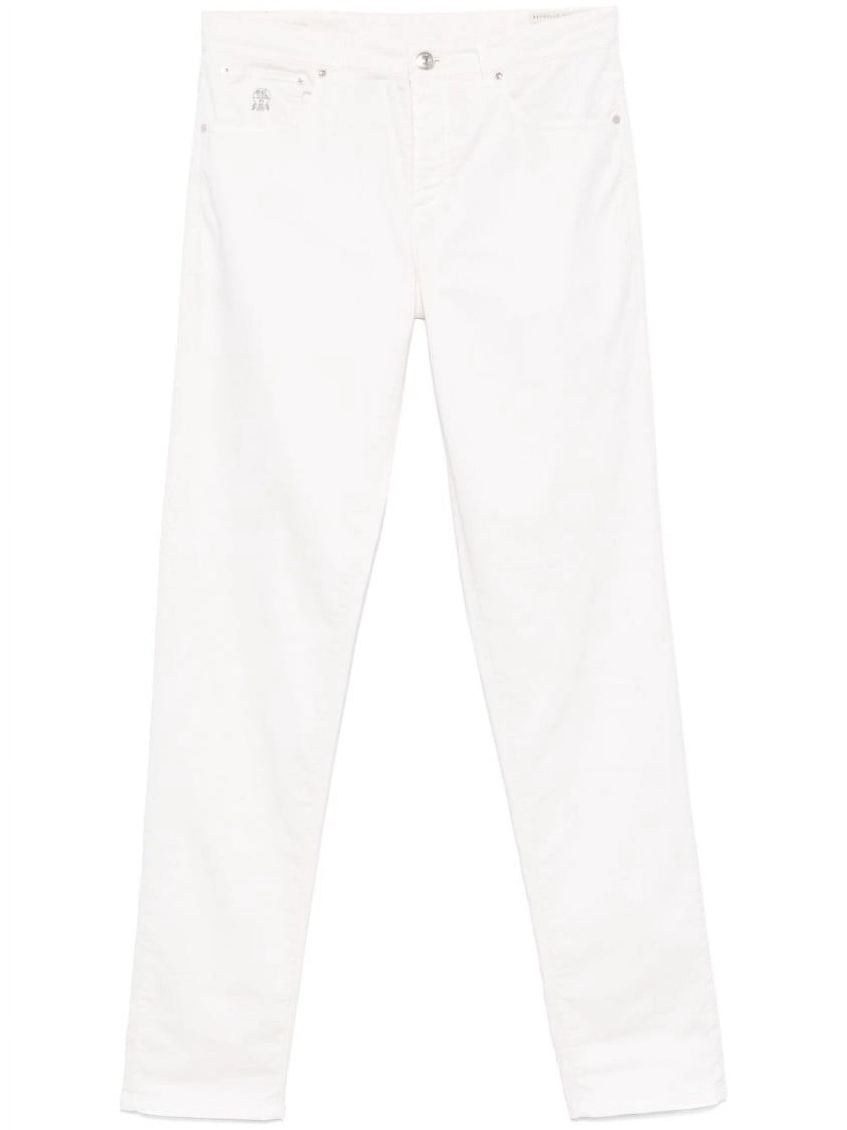 Brunello Cucinelli Men's White Pants With Concealed Fly White Sizes IT ...