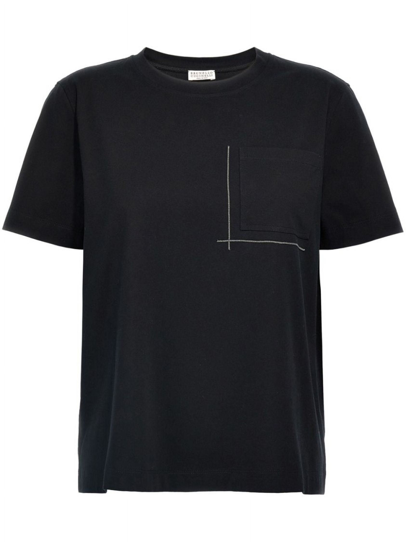 Brunello Cucinelli Women's Cotton Crewneck Top Black Sizes standard ...