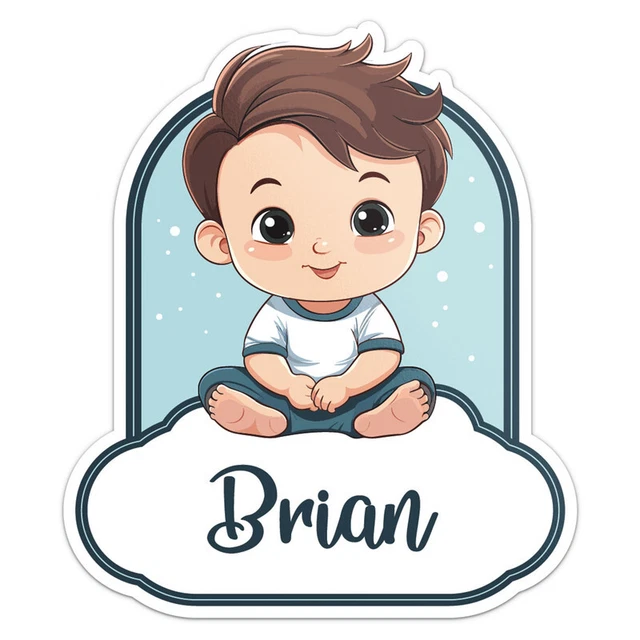 Brunet Baby Boy Brian Sticker Phone Decal Water Bottle Stickers Car ...