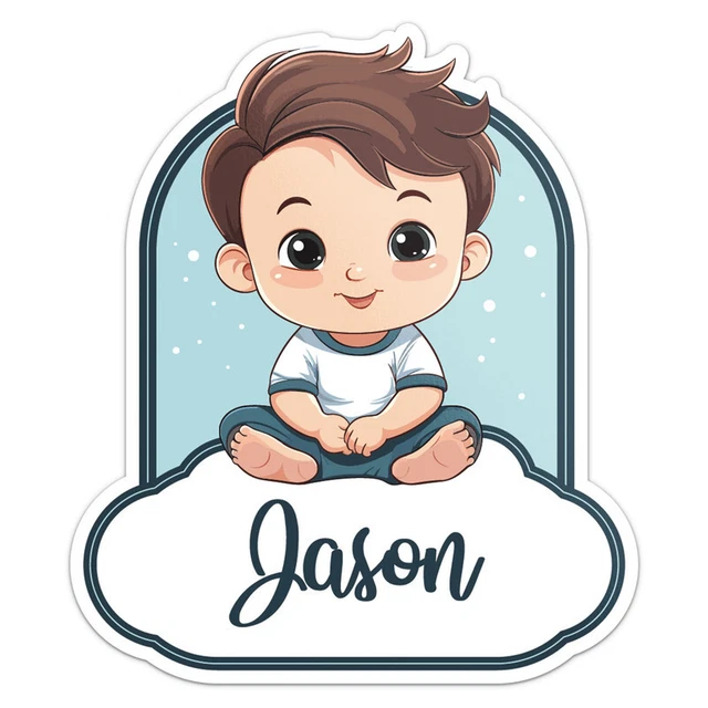 Brunet Baby Boy Jason Sticker Phone Decal Water Bottle Stickers Car ...