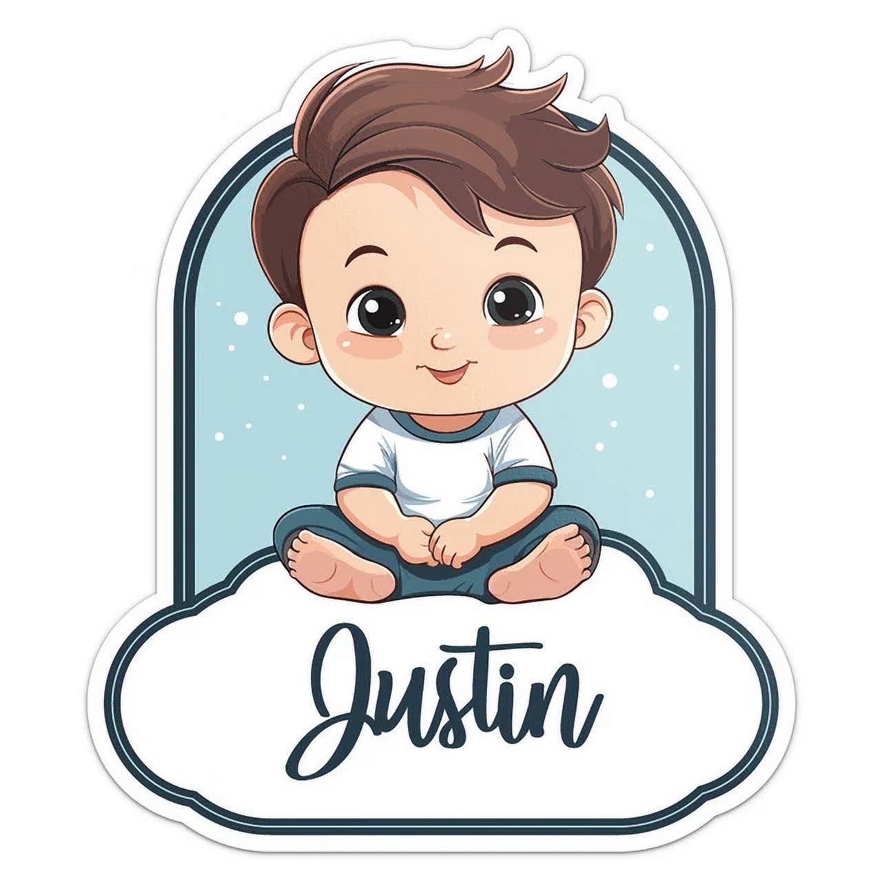 Brunet Baby Boy Justin Sticker Phone Decal Water Bottle Stickers Car ...