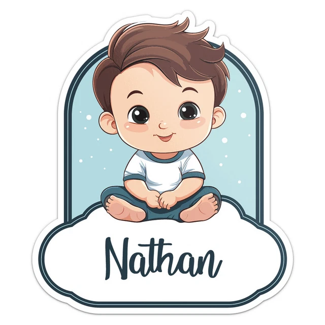 Brunet Baby Boy Nathan Sticker Phone Decal Water Bottle Stickers Car ...
