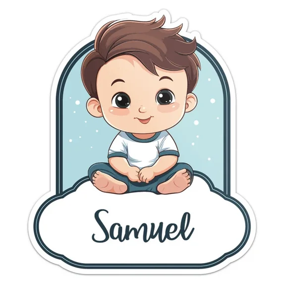 Brunet Baby Boy Samuel Sticker Phone Decal Water Bottle Stickers Car ...
