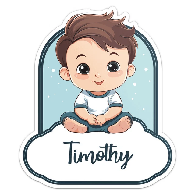 Brunet Baby Boy Timothy Sticker Phone Decal Water Bottle Stickers Car ...