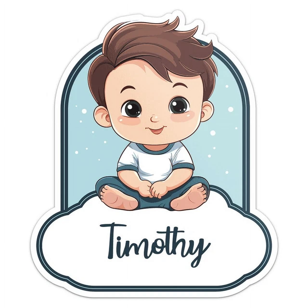Brunet Baby Boy Timothy Sticker Phone Decal Water Bottle Stickers Car ...