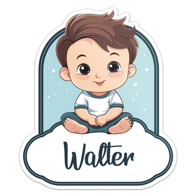 Brunet Baby Boy Walter Sticker Phone Decal Water Bottle Stickers Car ...