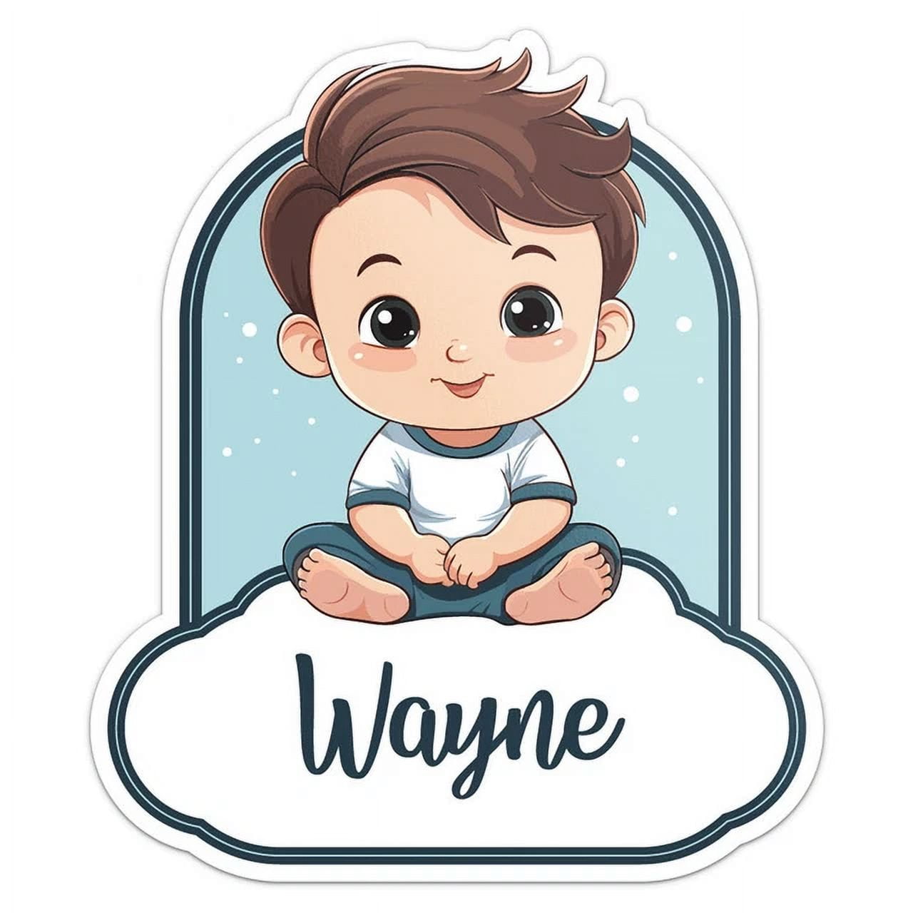 Brunet Baby Boy Wayne Sticker Phone Decal Water Bottle Stickers Car ...