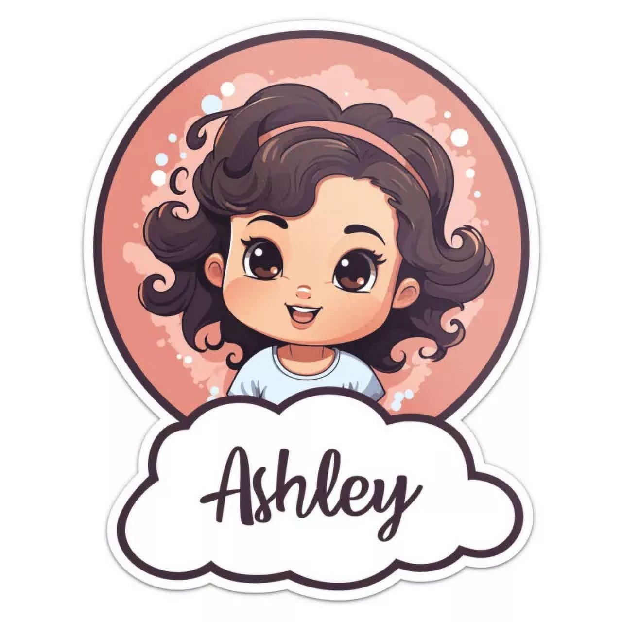Brunet Baby Girl Ashley Sticker Phone Decal Water Bottle Stickers Car ...