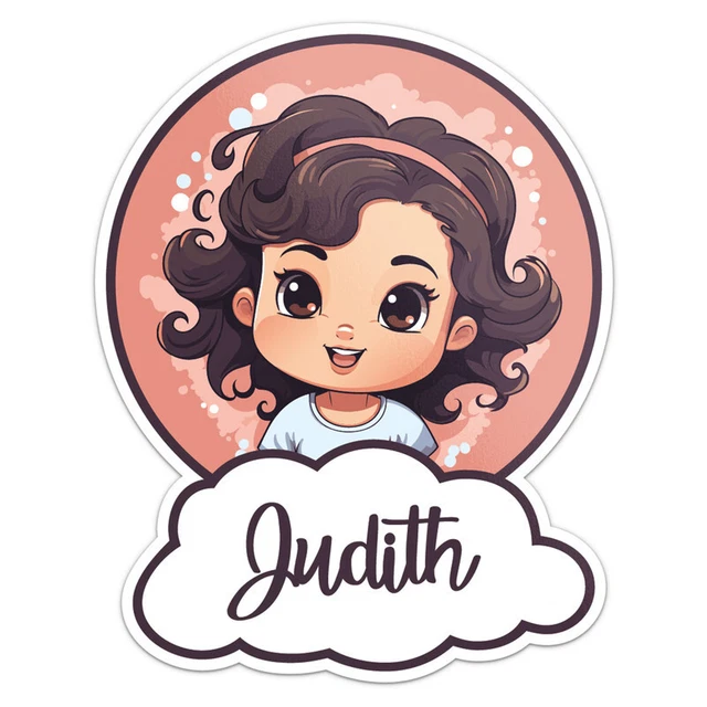 Brunet Baby Girl Judith Sticker Phone Decal Water Bottle Stickers Car ...