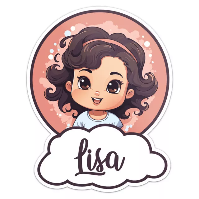 Brunet Baby Girl Lisa Sticker Phone Decal Water Bottle Stickers Car ...