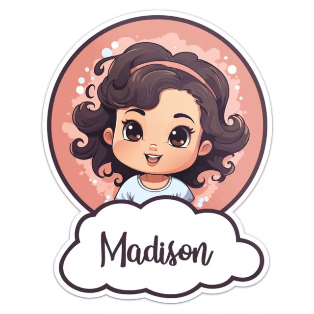 Brunet Baby Girl Madison Sticker Phone Decal Water Bottle Stickers Car ...
