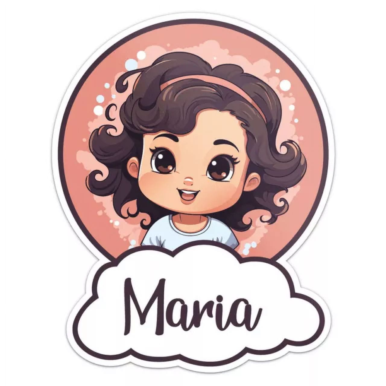 Brunet Baby Girl Maria Sticker Phone Decal Water Bottle Stickers Car ...