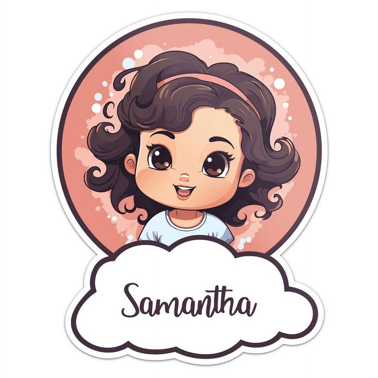 Brunet Baby Girl Samantha Sticker Phone Decal Water Bottle Stickers Car ...