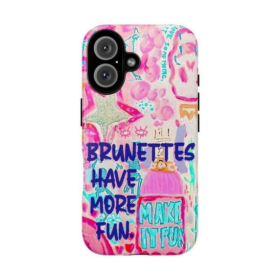 Brunette Collage Glow Phone Case Pink Summer Aesthetic for iPhone 17 ...