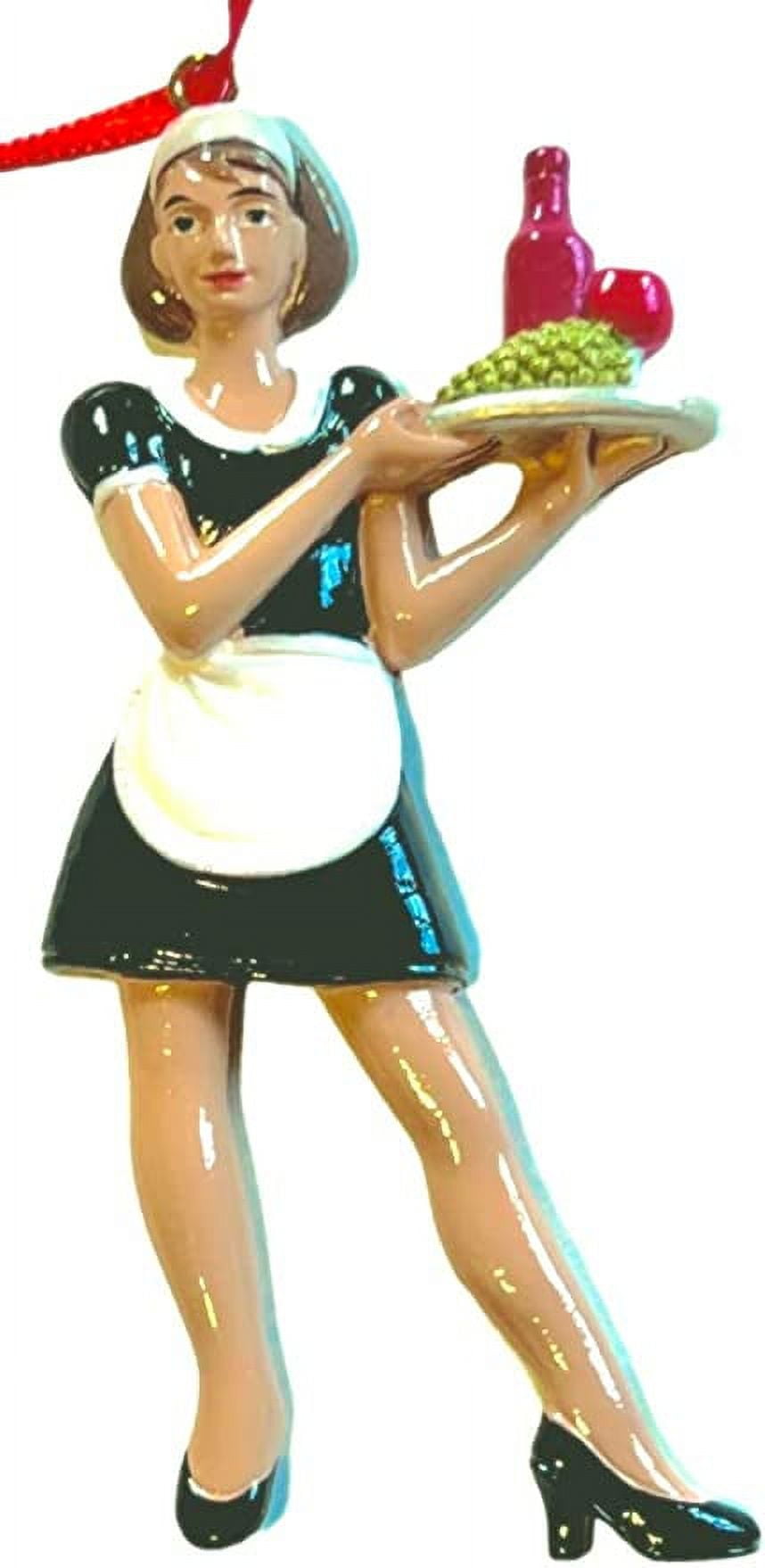 Brunette Waitress Restaurant Worker Christmas Tree Ornament - Walmart.com