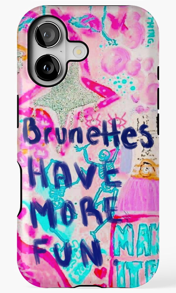 Brunettes Have More Fun Retro Quote Design Phone Case for iPhone 17 16 ...