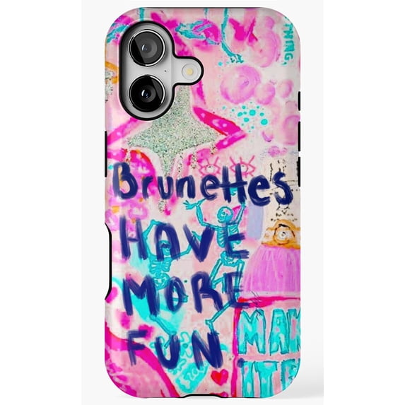 Brunettes Have More Fun Retro Quote Design Phone Case for iPhone 17 16 ...