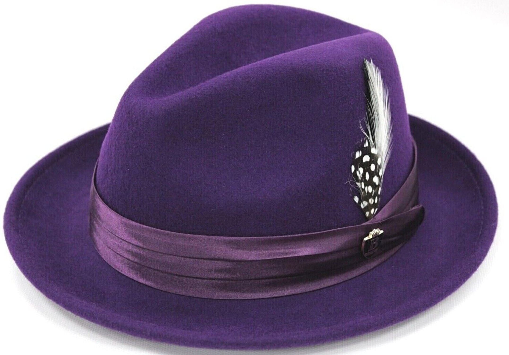 Men's Purple Fedora 100% Wool By Bruno Capelo Crushable UN-107 ...